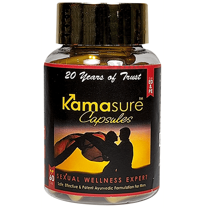 Kamasure Capsule: Buy bottle of 60.0 capsules at 𝗯𝗲𝘀𝘁 𝗽𝗿𝗶𝗰𝗲 in India | 1mg