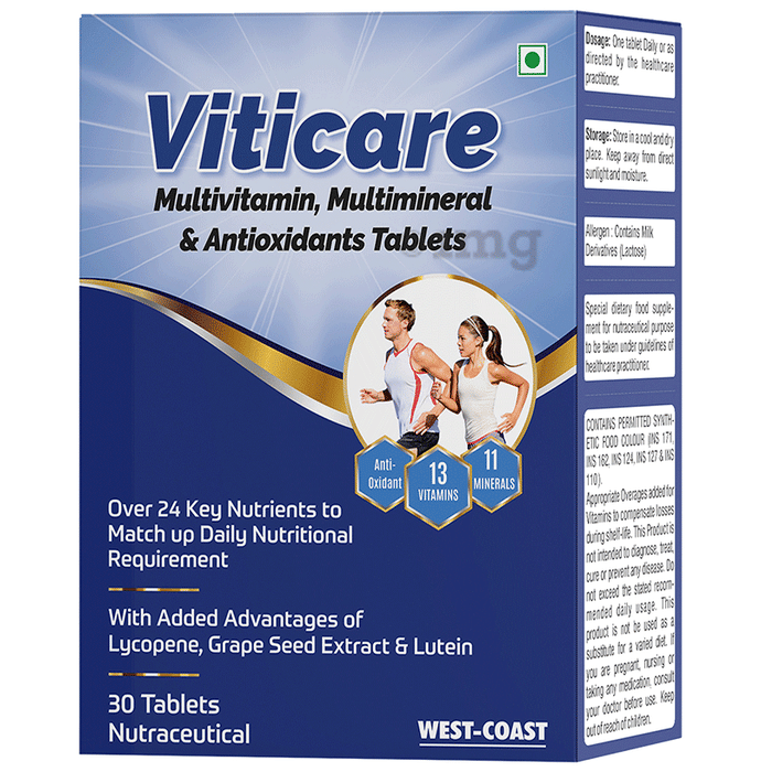 West-Coast Viticare Multivitamin, Multimineral & Antioxidants Tablet ...