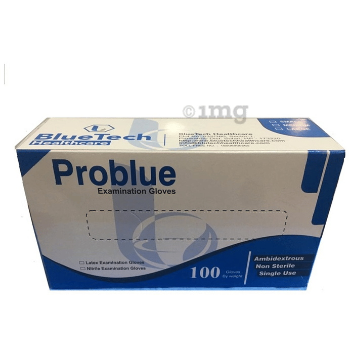 Bluetech Healthcare Problue Latex Examination Gloves: Buy box of 100.0 Gloves at best price in ...