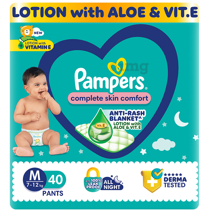 Pampers Complete Skin Comfort Pants Anti-Rash Blanket Lotion with Aloe ...