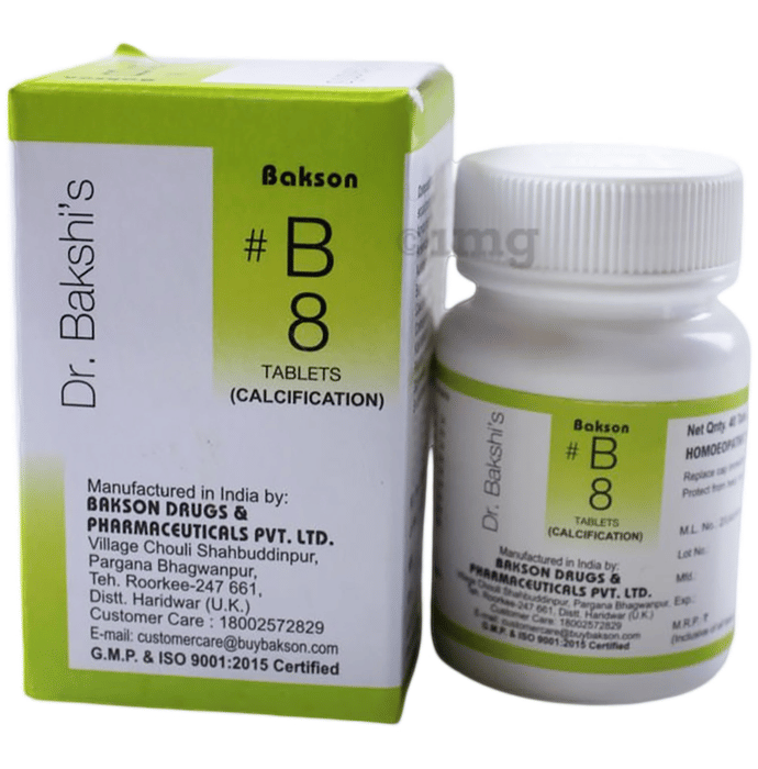 Bakson's Dr. Bakshi's B8 Calcification Tablet: Buy bottle of 40.0 ...