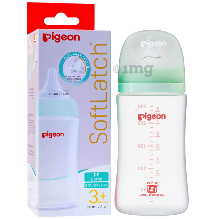 Pigeon Softlatch WN3 PP Nursing Bottle Plus Type Nipple for 3+ Months BPA Free: Buy box of 240.0 ...