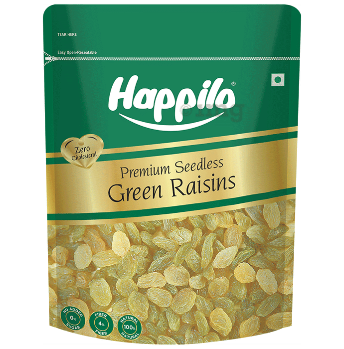 Happilo Premium Seedless Green Raisins: Buy packet of 500.0 gm Dry ...