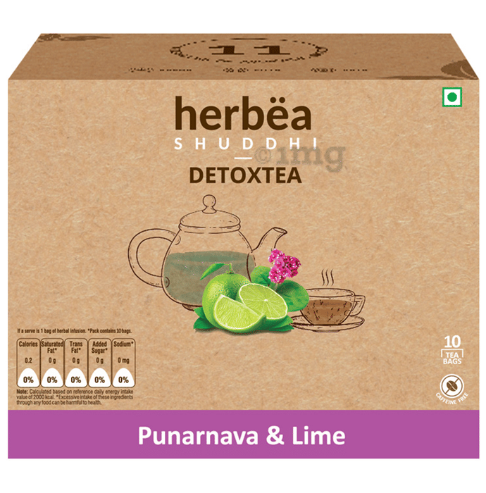 Herbea Detoxtea Tea Bag (1.5gm Each) Punarnava & Lime: Buy box of 10.0 ...