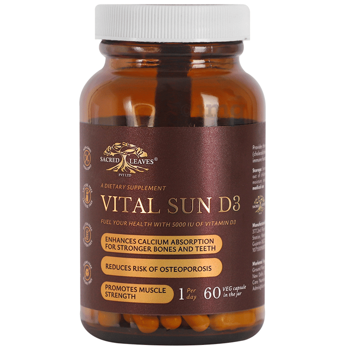 Sacred Leaves Vital Sun D3 Veg Capsule: Buy bottle of 60.0 vegicaps at ...