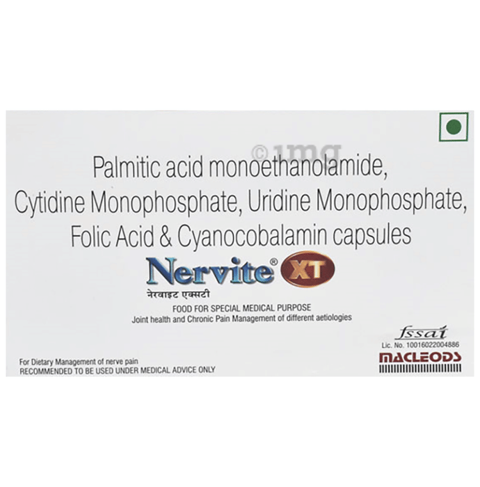 Nervite XT Capsule: Buy strip of 10 capsules at best price in India | 1mg