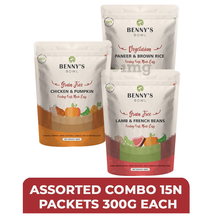 Benny's Bowl Combo Pack of Grain Free Chicken & Pumpkin (5), Lamb & French Beans (5 ...
