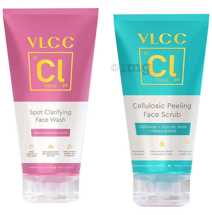 VLCC Clinic Cellulosic Peeling Face Scrub (100gm) & Spot Clarifying ...