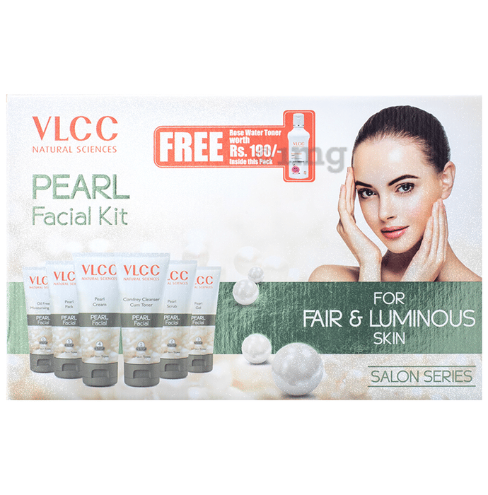 VLCC Natural Sciences Salon Series Pearl Facial Kit Kit with Rose Water ...
