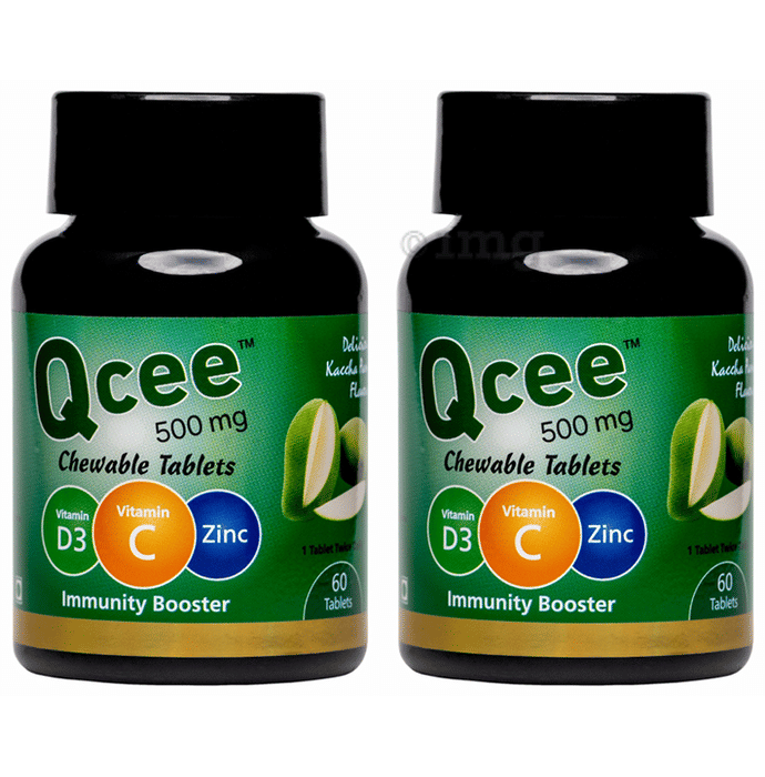 Qcee 500mg Chewable Tablet Delicious Kaccha Aam Flavour (60 Each): Buy ...