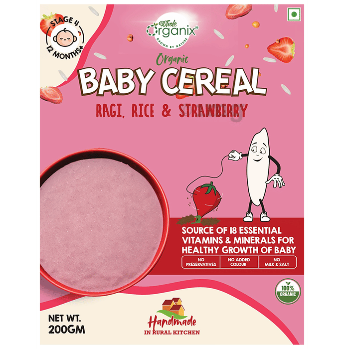Whole Organix Oragnic Baby Cereal Stage 4, 12 Months Ragi, Rice ...