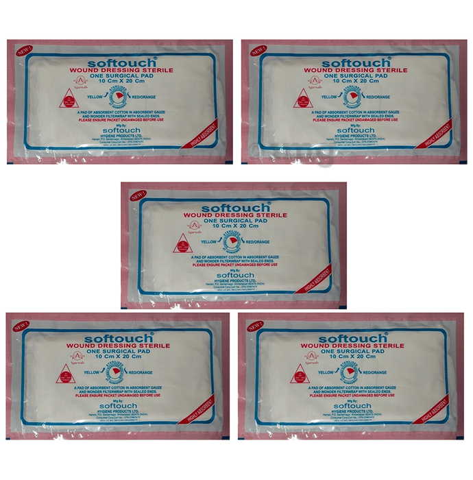 Agarwals Softouch Premium Sterile Combine Dressing Surgical Pad 10cm x ...