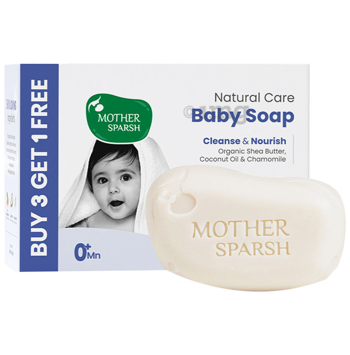 Mother Sparsh Natural Care Baby Soap (75gm Each) Buy 3 Get 1 Free: Buy ...