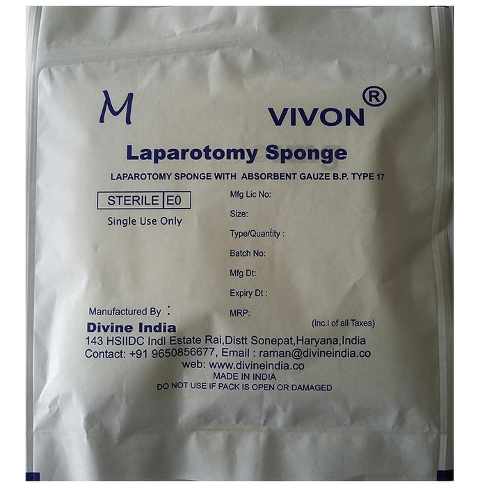Vivon Sterile E0 Laparotomy Sponge 30cm x 12 Ply: Buy combo pack of 5.0 ...
