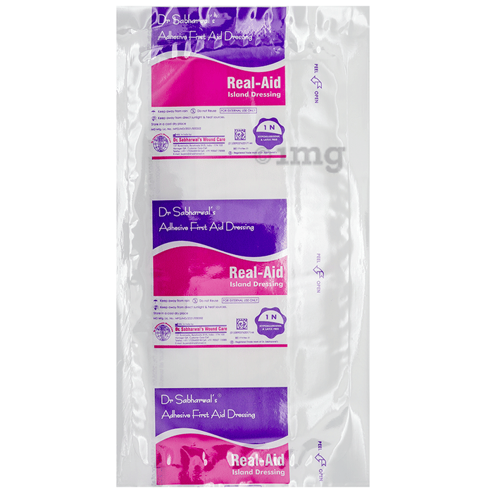 Dr. Sabharwal's Real-Aid Island Adhesive First Aid Dressing: Buy packet ...