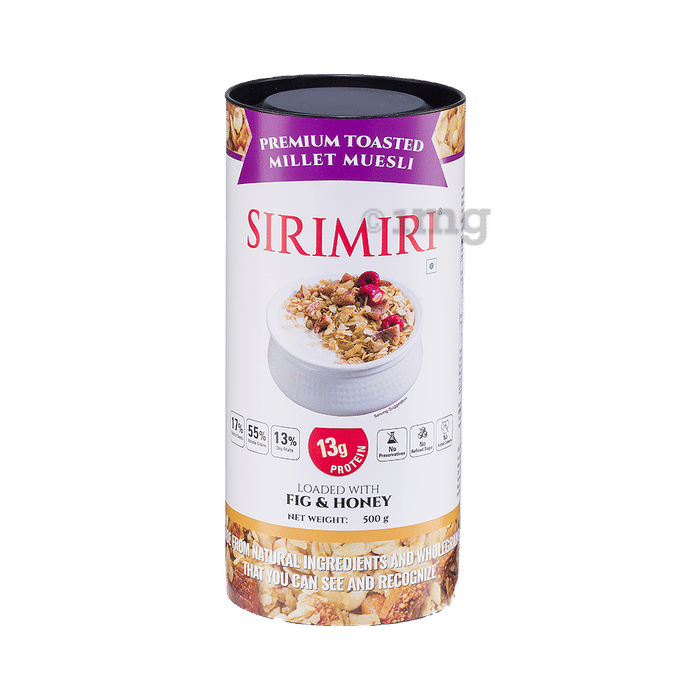 Sirimiri Premium Toasted Millet Muesli Fig & Honey: Buy jar of 500 gm ...