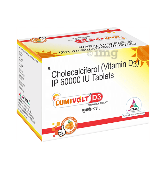 Lumivolt D3 Chewable Tablet Tangy Orange Sugar Free: Buy strip of 4 ...