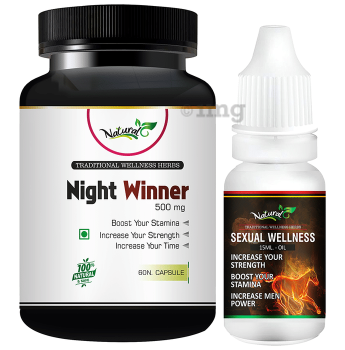 Natural Combo Pack Of Night Winner 500mg 60 Capsule And Sexual Wellness