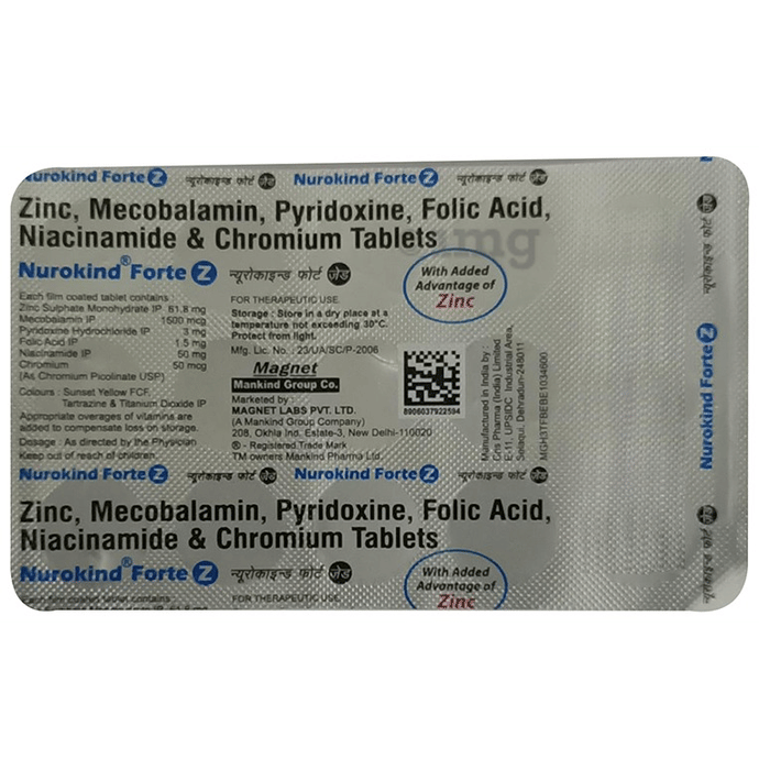 Nurokind Forte Z Tablet: Buy strip of 15 tablets at best price in India ...