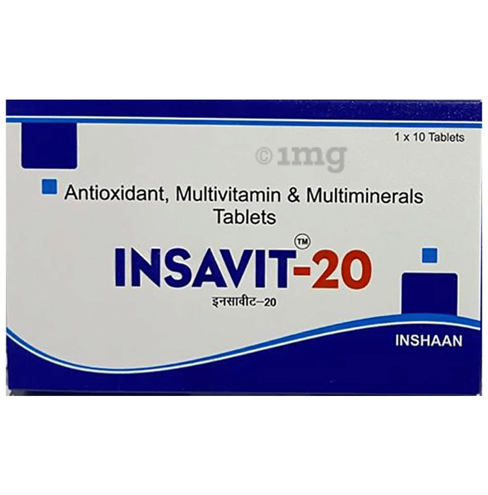 Insavit 20 Tablet: Buy strip of 10.0 tablets at 𝗯𝗲𝘀𝘁 𝗽𝗿𝗶𝗰𝗲 in India | 1mg