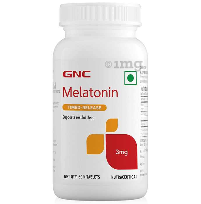 GNC Melatonin 3mg Timed-Release Tablet: Buy bottle of 60 tablets at ...