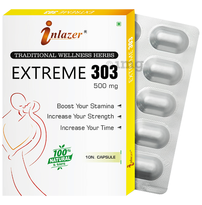 Inlazer Extreme 303 Capsule: Buy strip of 10.0 capsules at 𝗯𝗲𝘀𝘁 𝗽𝗿𝗶𝗰𝗲 ...
