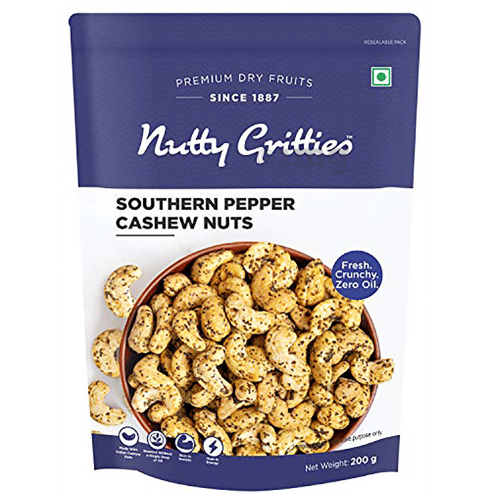 Nutty Gritties Southern Pepper Cashew Nuts: Buy packet of 200.0 gm Dry Fruits at best price in ...