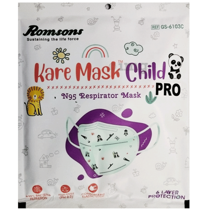 Romsons Kare Pro N95 Respirators Mask for Kids: Buy packet of 1.0 Unit ...