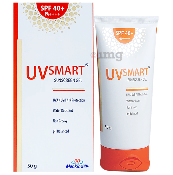 UVsmart SPF 40+ Sunscreen Gel PA++++ | For UVA, UVB & IR Protection ...