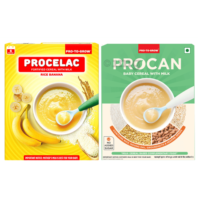 Combo Pack of Pro-To-Grow Procelac Fortified Cereal with Milk Rice ...