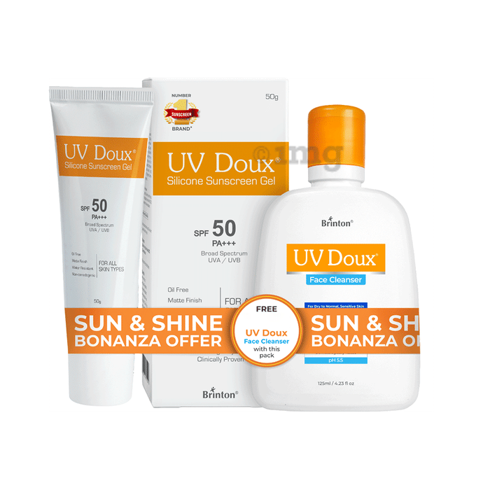 UV Doux Silicone Sunscreen Gel SPF 50 PA+++ | Oil-Free, Matte Finish ...