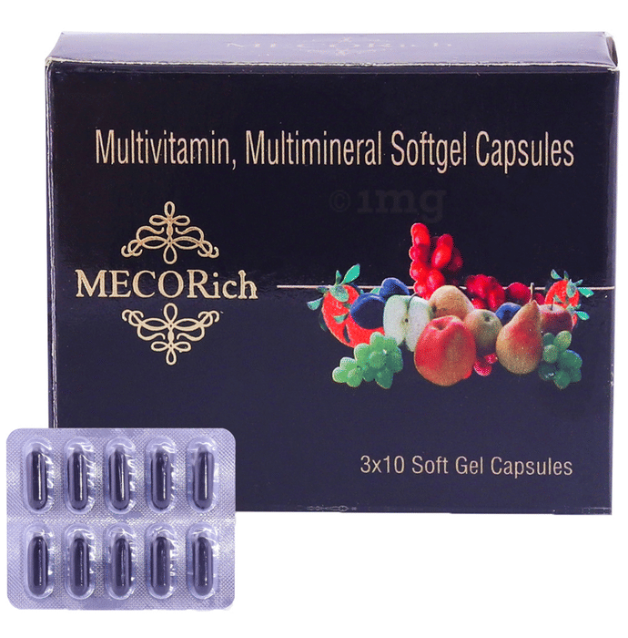 Mecorich Multivitamin & Multiminerals Softgel Capsule: Buy strip of 10. ...