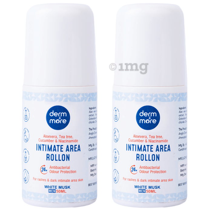 Derm & More Intimate Area Roll On for Men (50ml Each) White Musk: Buy ...