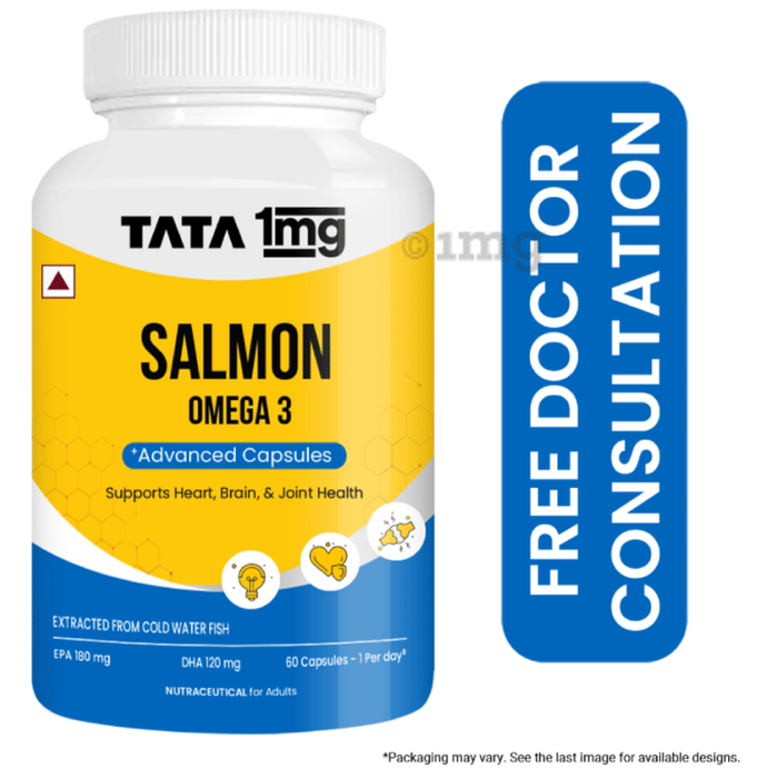 Salmon Omega 3 Fish Oil 1000mg Capsule | High absorption | Helps manage ...