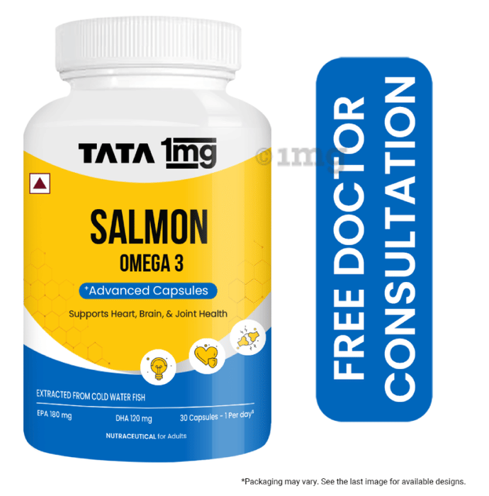 Salmon Omega 3 Fish Oil 1000mg Capsule | High absorption | Helps manage ...