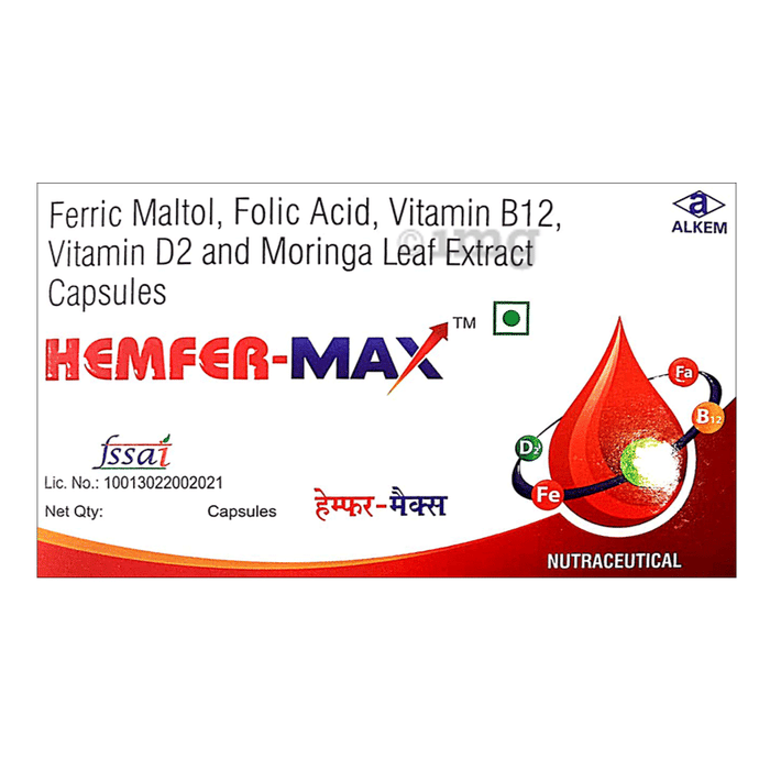 Hemfer-Max Capsule: Buy strip of 10.0 capsules at best price in India | 1mg