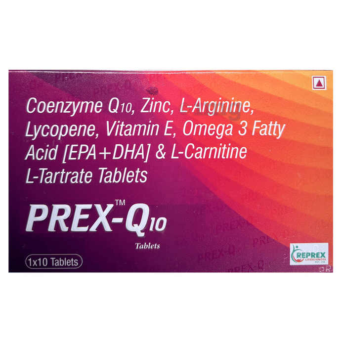 Prex-Q10 Tablet: Buy strip of 10.0 tablets at best price in India | 1mg