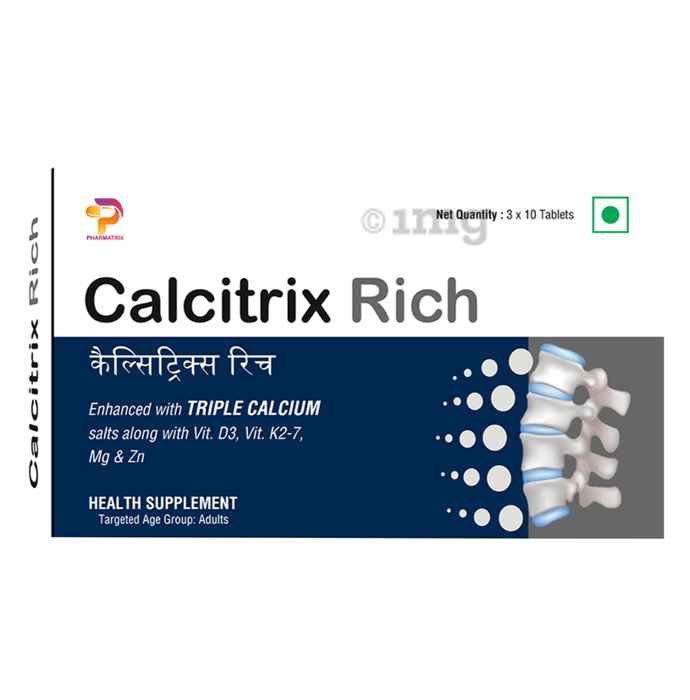 Pharmatrix Calcitrix Rich Tablet (10 Each): Buy box of 3.0 strips at ...