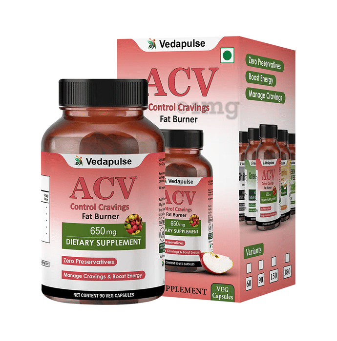 Vedapulse ACV 650mg Apple Cider Veg Capsules –Weight Management | Fat ...