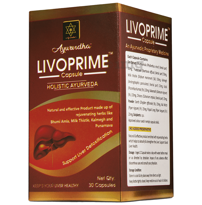 Ayurvidha Livoprime Capsule (30 Each): Buy box of 1.0 Bottle at 𝗯𝗲𝘀𝘁 ...