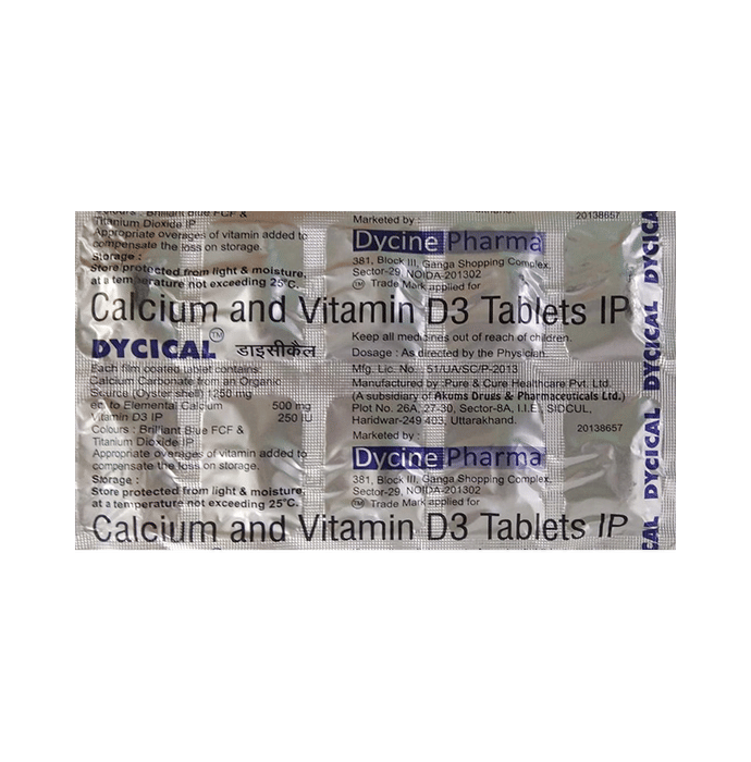 Dycical Tablet: Buy strip of 10 tablets at best price in India | 1mg