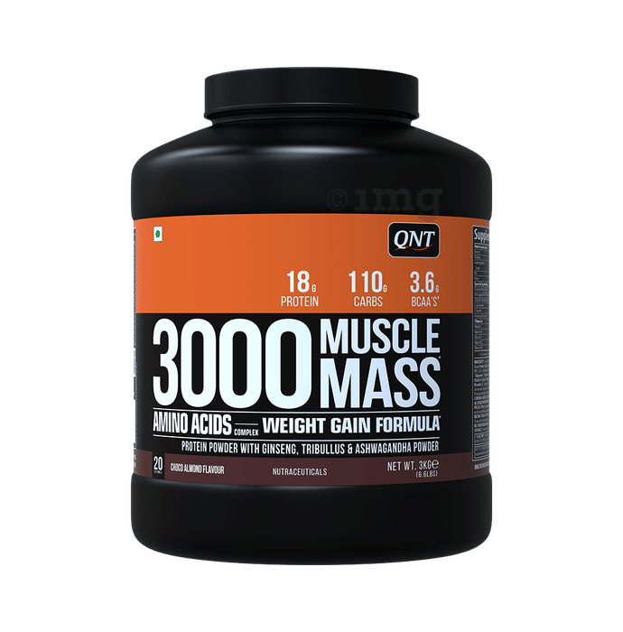 QNT 3000 Muscle Mass Powder Choco Almond: Buy jar of 3 kg Powder at ...