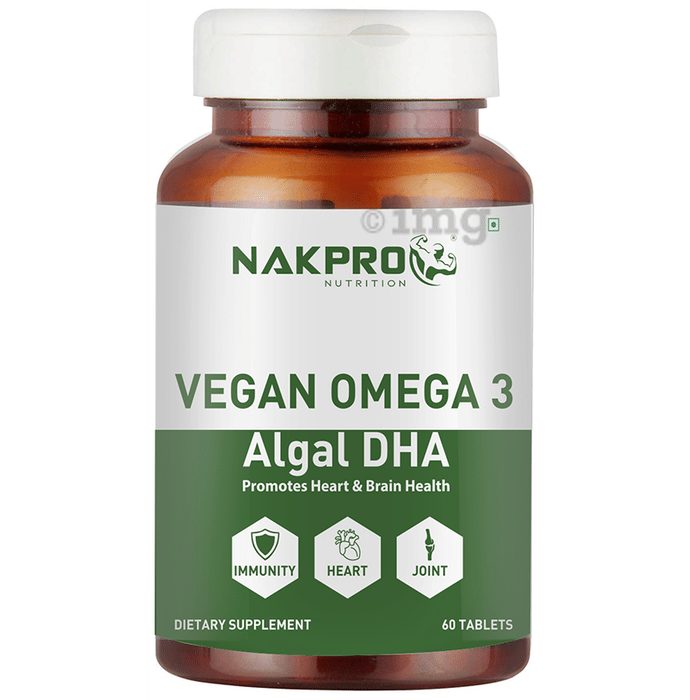 Nakpro Nutrition Vegan Omega 3 Algal DHA Tablet: Buy bottle of 60.0 ...
