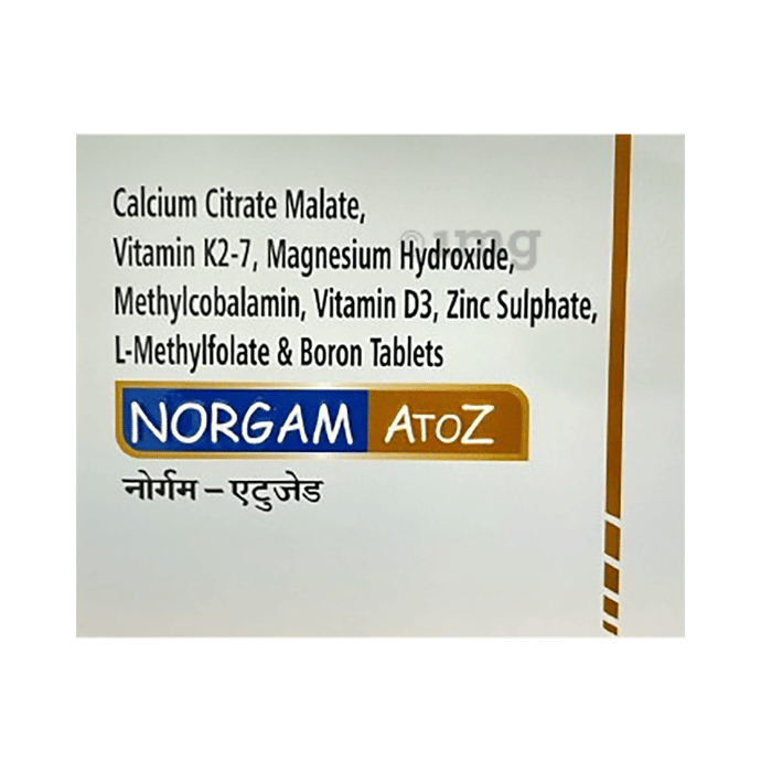 Norgam AtoZ Tablet: Buy strip of 10 tablets at best price in India | 1mg