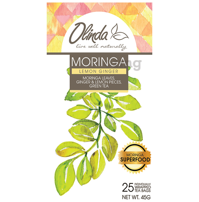 Olinda Moringa Green Tea (1.8gm Each) Lemon Ginger: Buy box of 25.0 tea ...